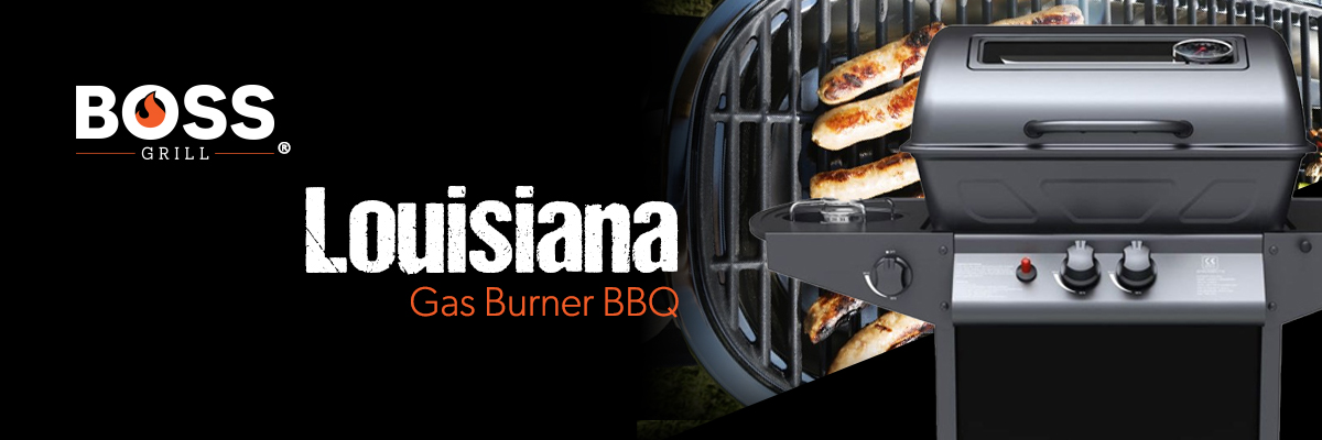 Boss Grill Louisiana - 2 Burner Gas BBQ Grill with Side Burner - Black ...