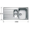 Franke ASX651 Ascona 1.5 Bowl Reversible Stainless Steel Sink ...