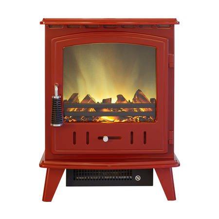 Stove Red Electric Traditional Stove Fire with a LED Flame Effect on a ...