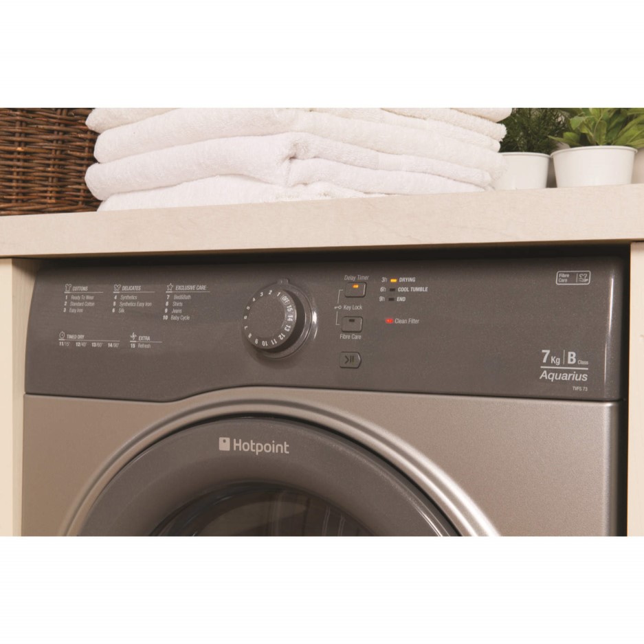 Hotpoint TVFS73BGG 7kg Freestanding Vented Tumble Dryer Graphite ...