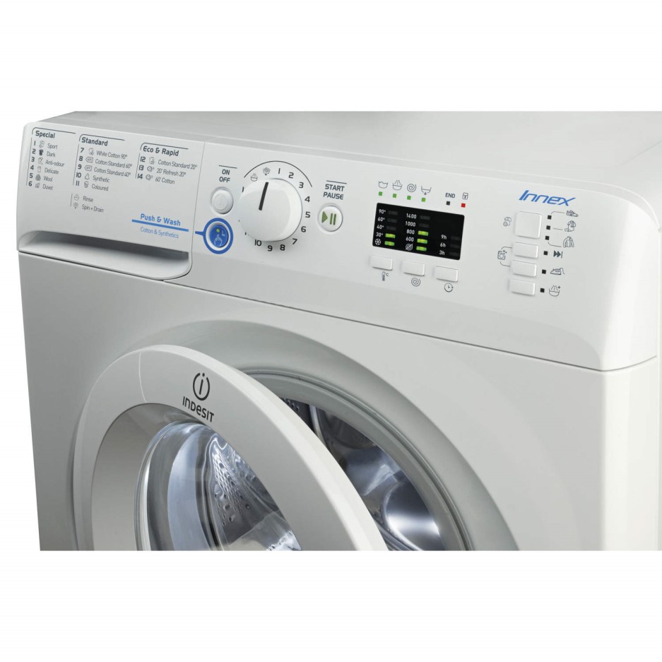 Indesit XWA81482XW Innex 8kg 1400rpm Freestanding Washing Machine White ...