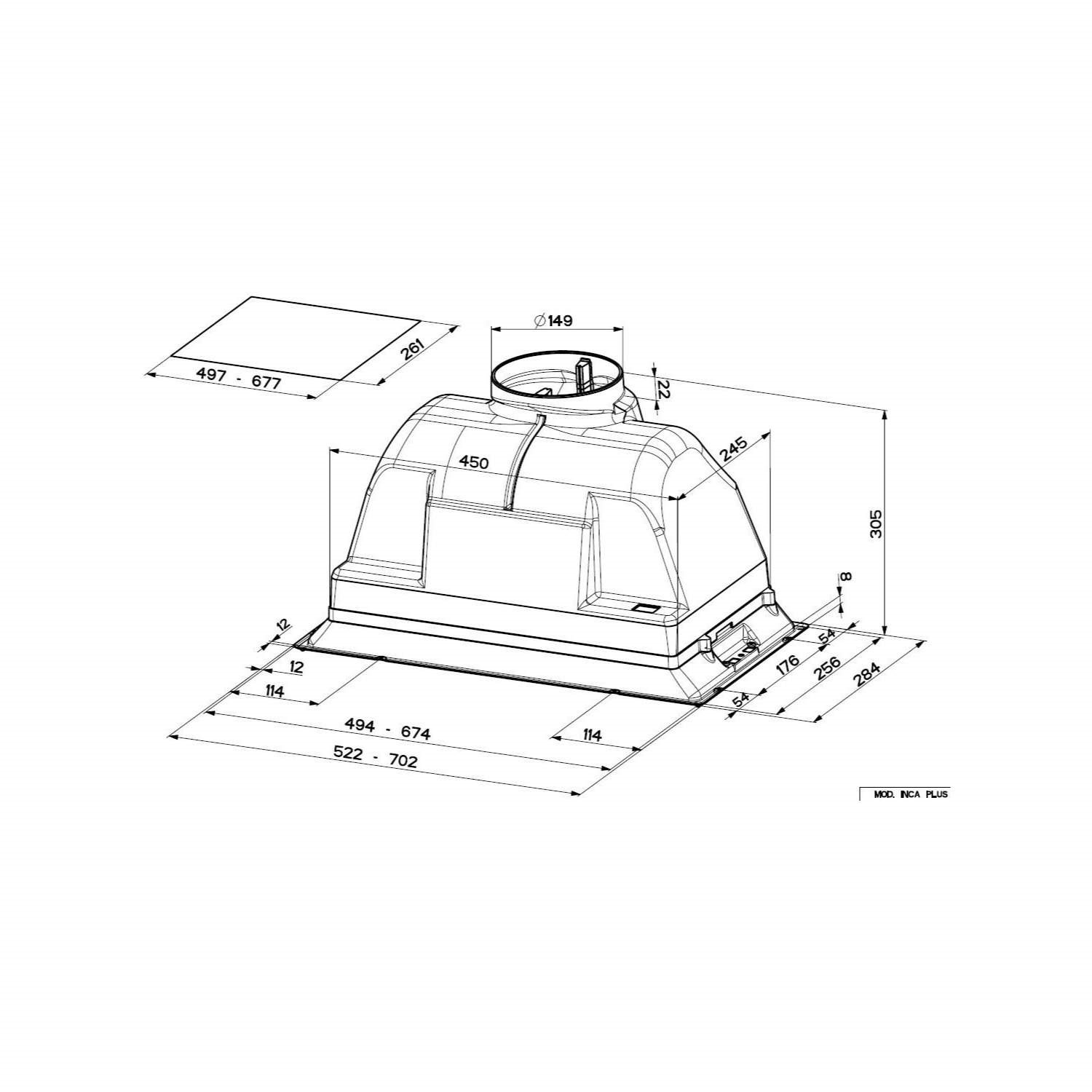 Faber Inca Plus 52cm Island Hood - Stainless Steel 110.0157.119 ...