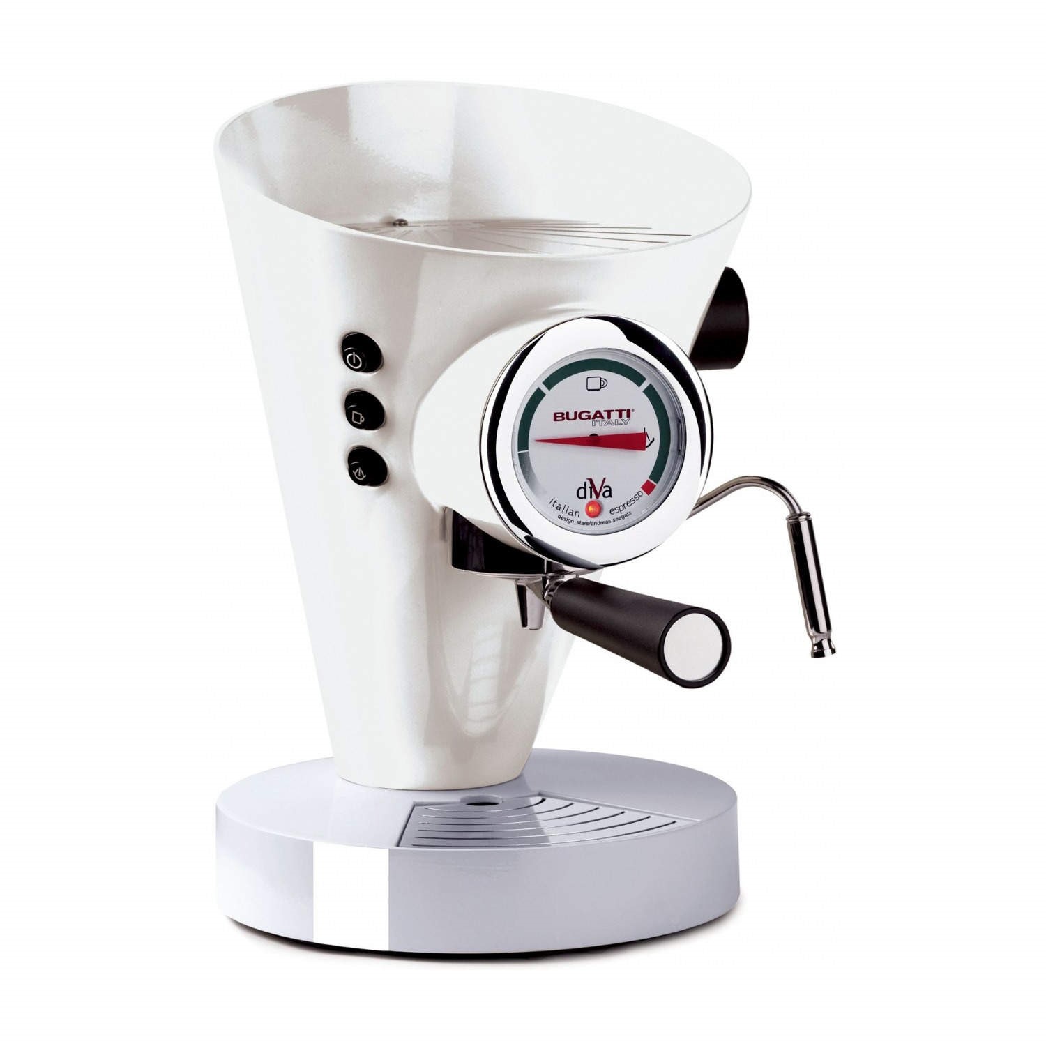 Bugatti 15-DIVAC1 Diva Espresso Machine - White | Appliances Direct