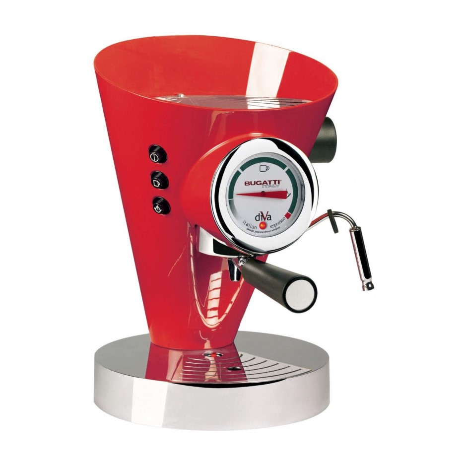 Bugatti 15-DIVAC3 Diva Espresso Machine - Red | Appliances Direct