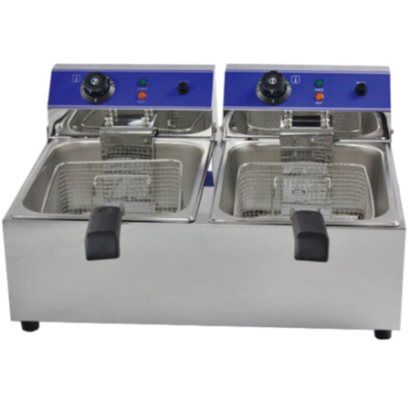 Hamoki EF-132 Countertop Electric Fryer Twin Tank 2 x 13 Ltr Plug In ...