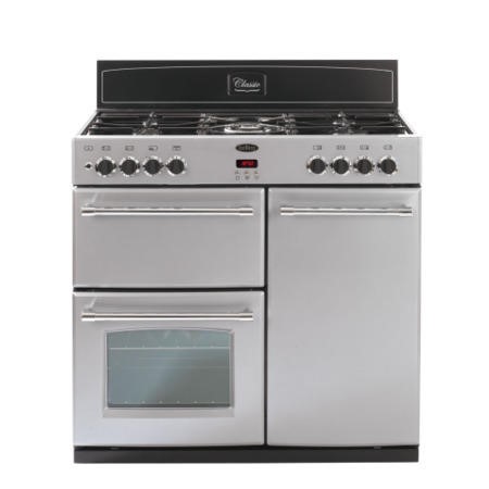Belling Classic 90DFT 90cm Dual Fuel Range Cooker - Silver 444440379 ...