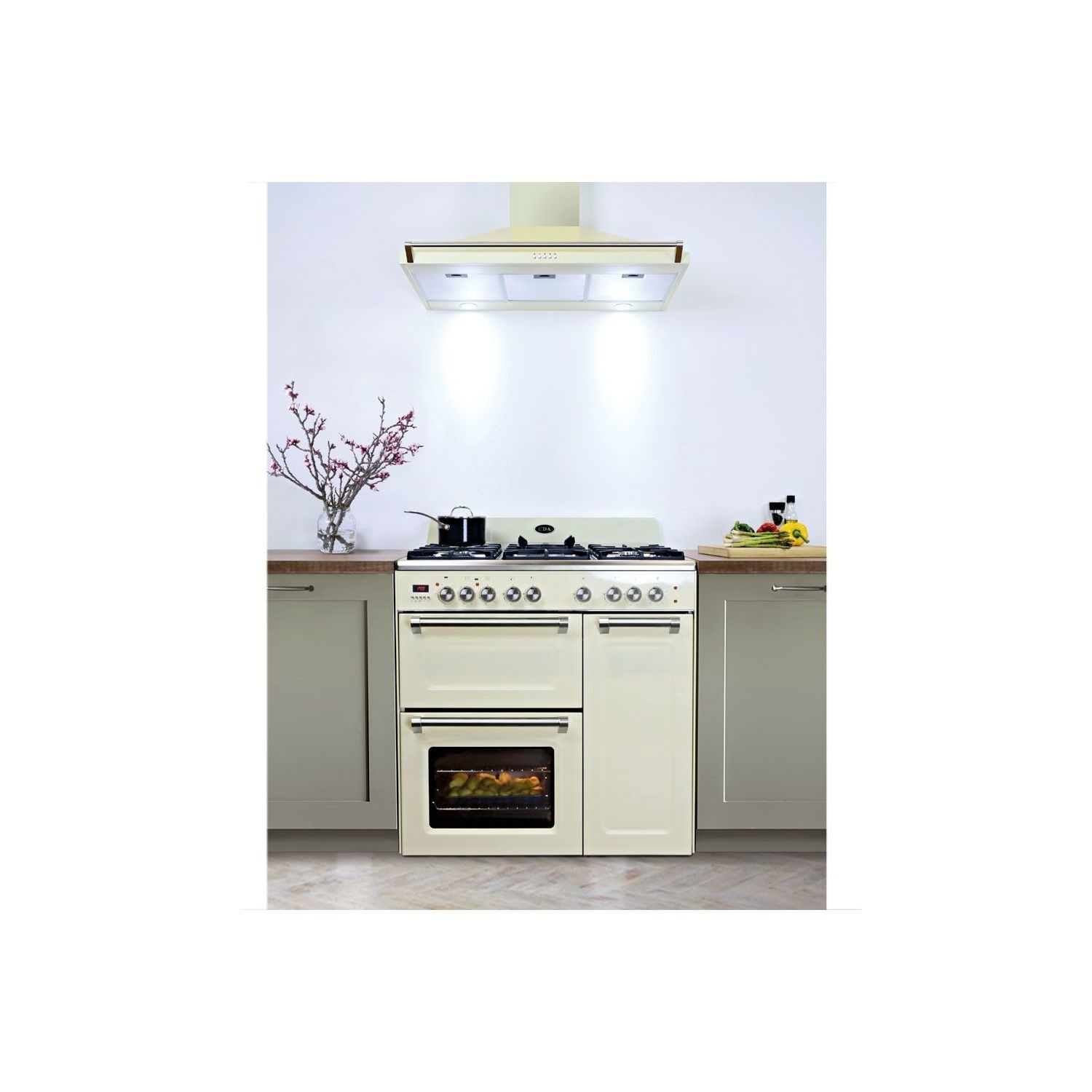 CDA RVC931CM 90cm Cream Dual Fuel Triple Cavity Range Cooker ...