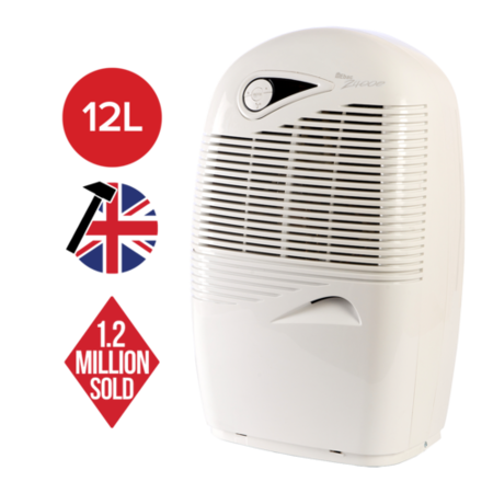 EBAC 2400E 12L Dehumidifier Smart Humidistat up to 2 bedroom homes with ...