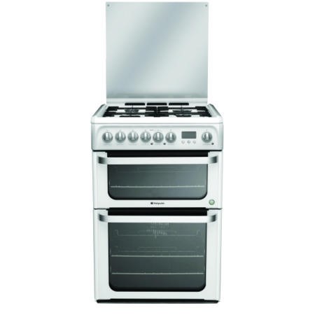 Hotpoint HUD61PS Ultima 60cm Double Oven Dual Fuel Cooker - Polar White ...