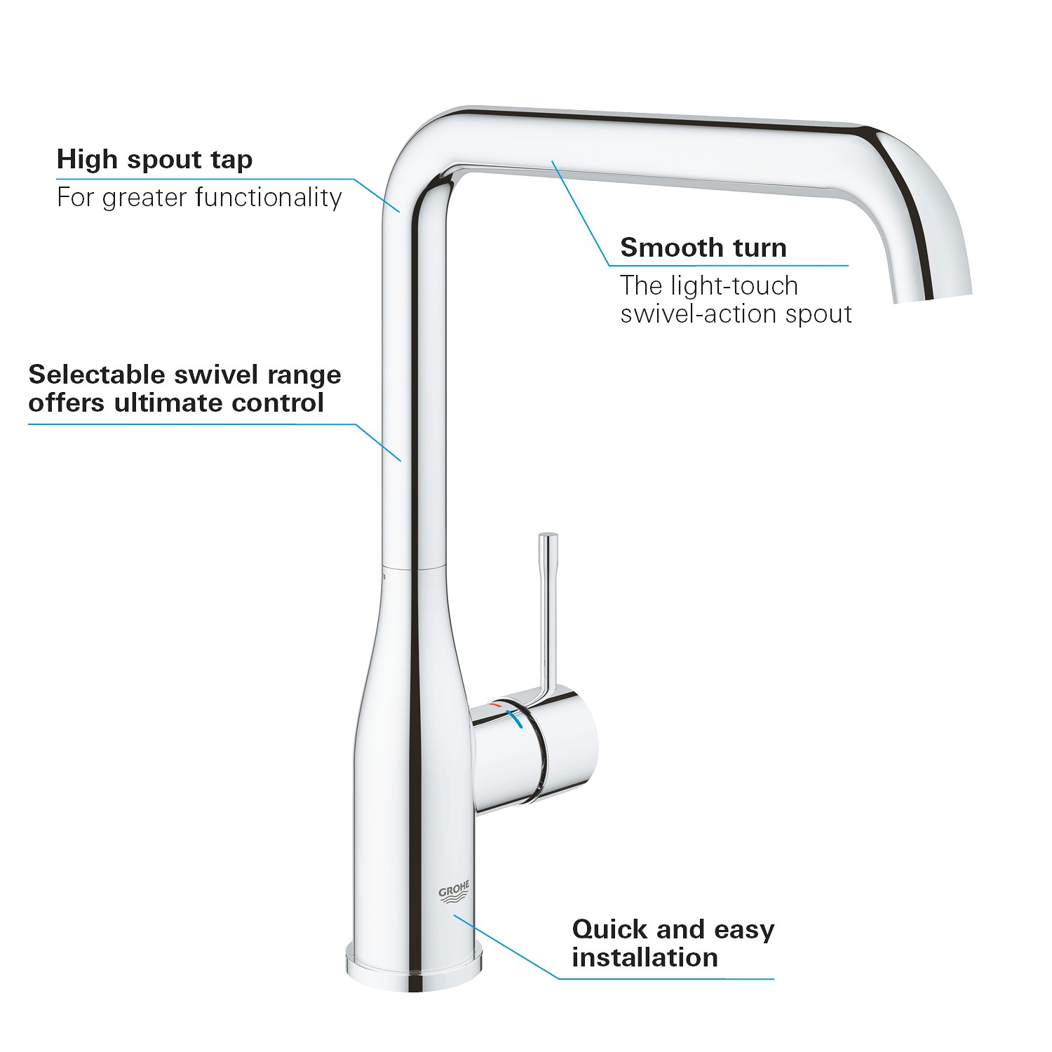 Grohe Chrome Single Lever Kitchen Mixer Tap 30269000 | Appliances Direct