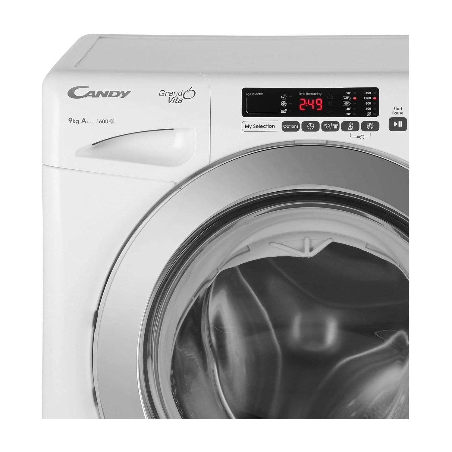 Candy Grand'O Vita GVS 169DC3 Freestanding 9KG 1600 Spin Washing ...