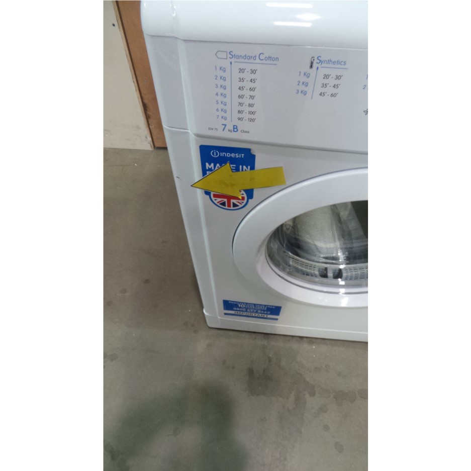 GRADE A3 - Indesit IDV75 7kg Freestanding Vented Tumble Dryer - White ...