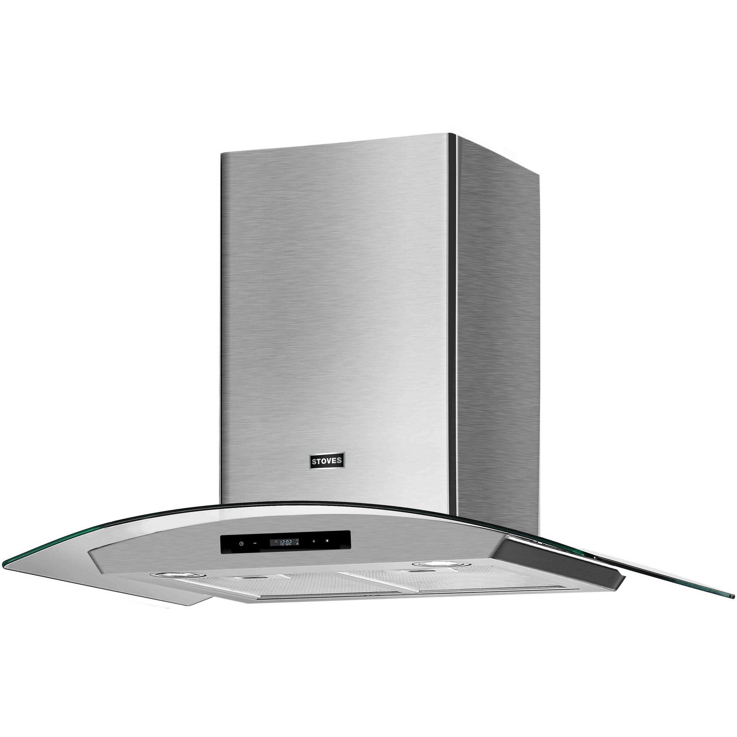 Stoves 600 GH Touch Control 60cm Chimney Cooker Hood With Curved Glass ...