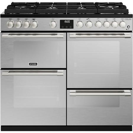 Refurbished Stoves Sterling Deluxe D1000DF 100cm Dual Fuel Range Cooker ...