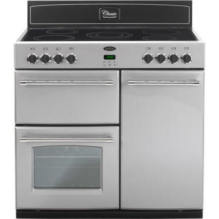 Belling Classic 900E Sil Range Cooker And 90 Chim BK Chimney Hood ...