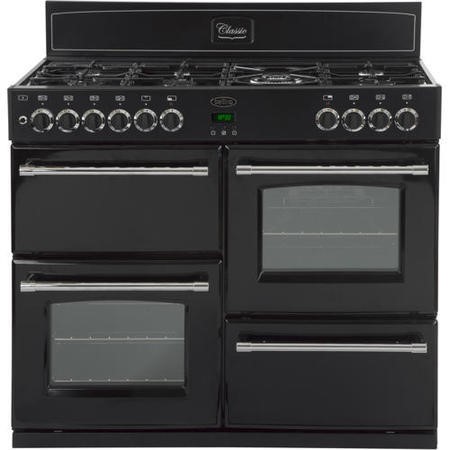 Belling Classic 100DFT 100cm Dual Fuel Range Cooker - Black 444440388 ...