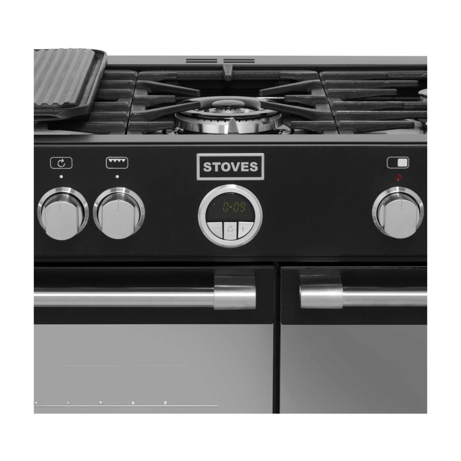 Stoves Sterling 900DFT 90cm Dual Fuel Range Cooker - Black 444440464 ...