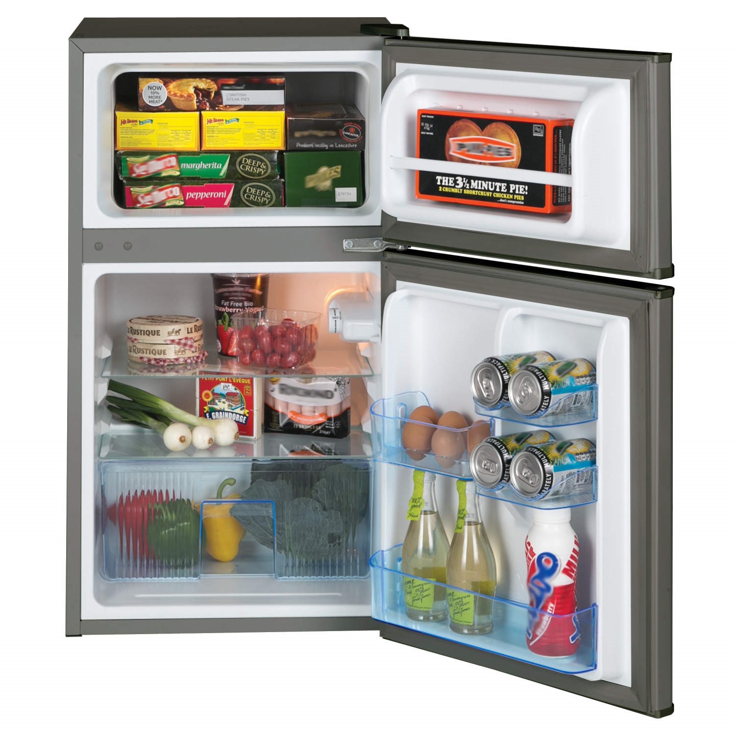 LEC T50084 50cm Under Counter Top Mount Freestanding Fridge Freezer ...