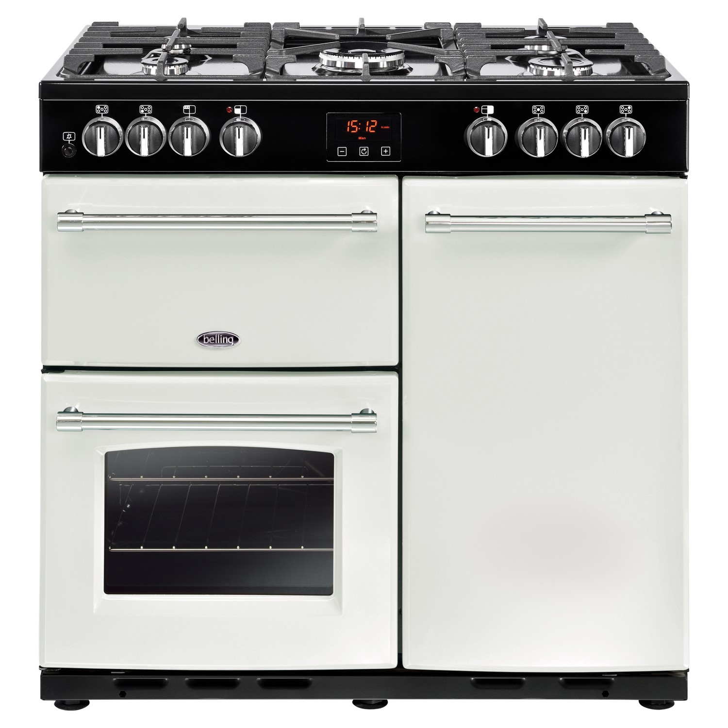 Belling Farmhouse 90DFT 90cm Dual Fuel Range Cooker Icy Brook 444444221 ...