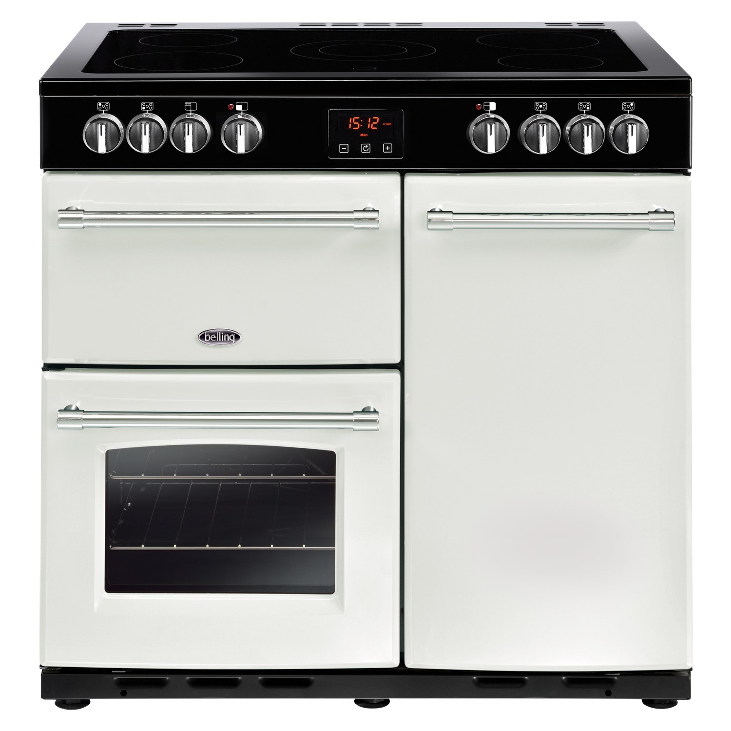 Belling Farmhouse 90E 90cm Electric Range Cooker With Ceramic Hob Icy ...