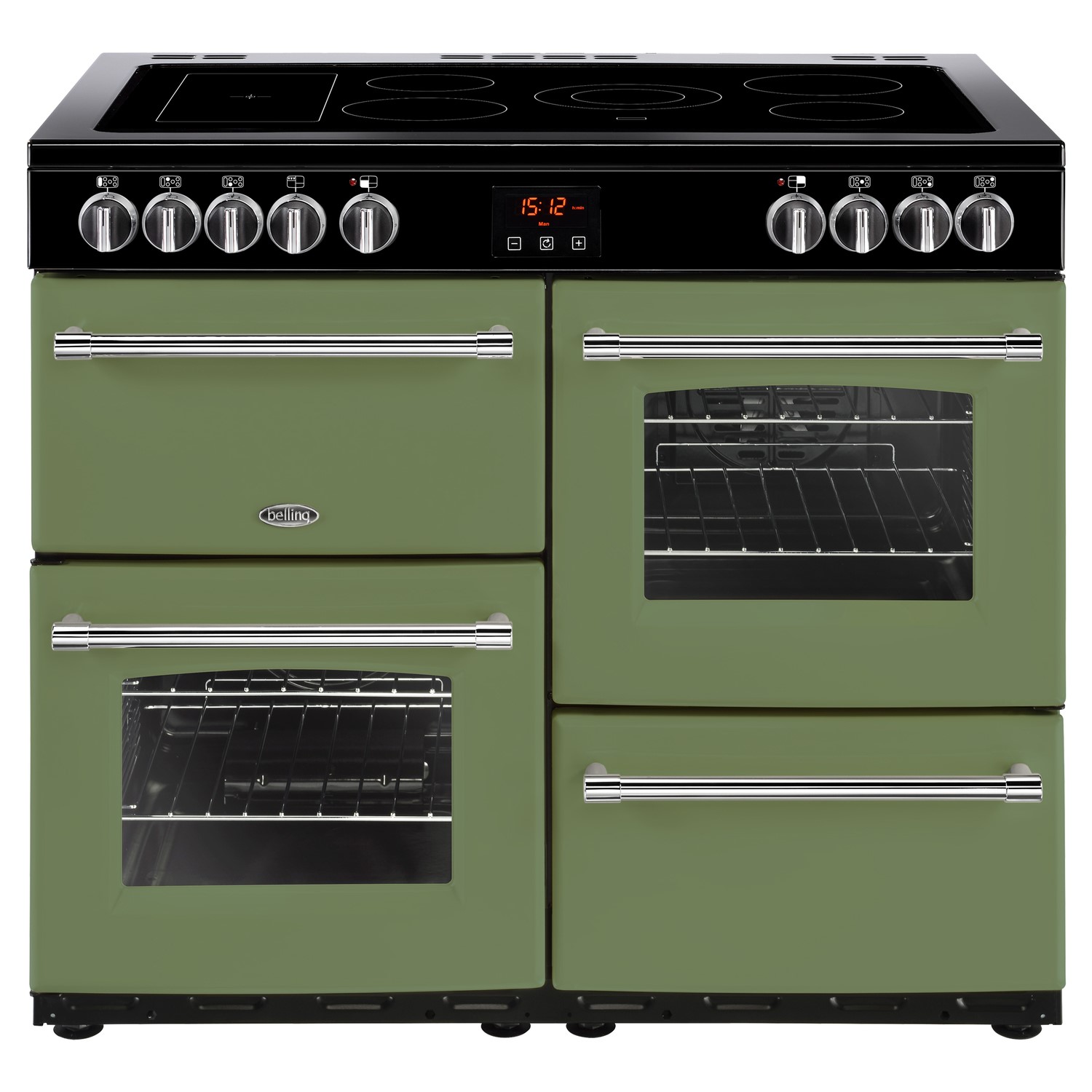 Belling Farmhouse 100E 100cm Electric Range Cooker With Ceramic Hob ...