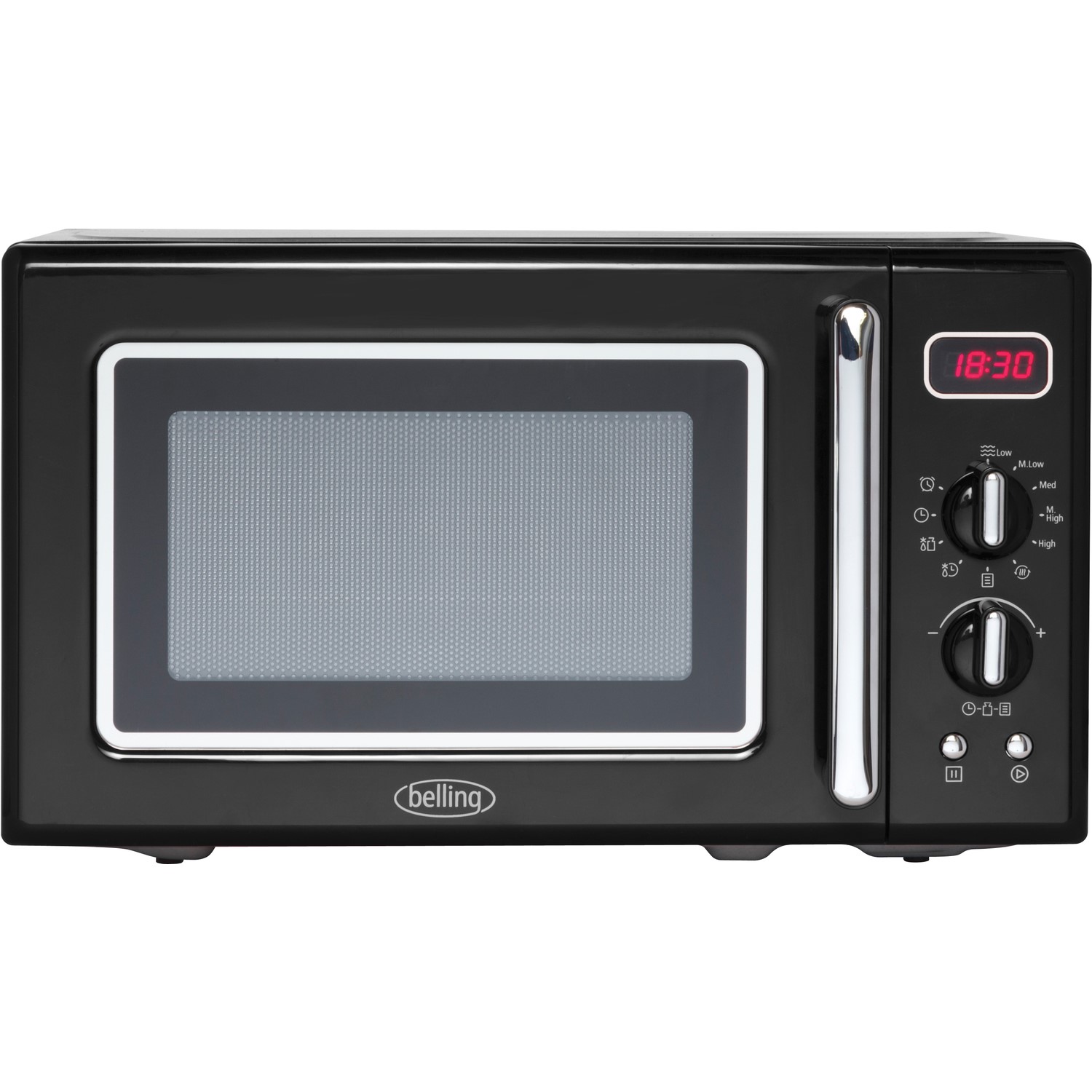 Belling FMR2080S 20L 800W Retro Design Freestanding Microwave in Black ...
