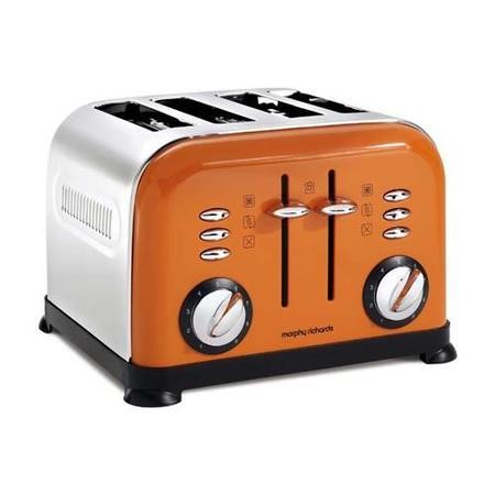 Morphy Richards 44798 Accents Orange 4 Slice Toaster | Appliances Direct
