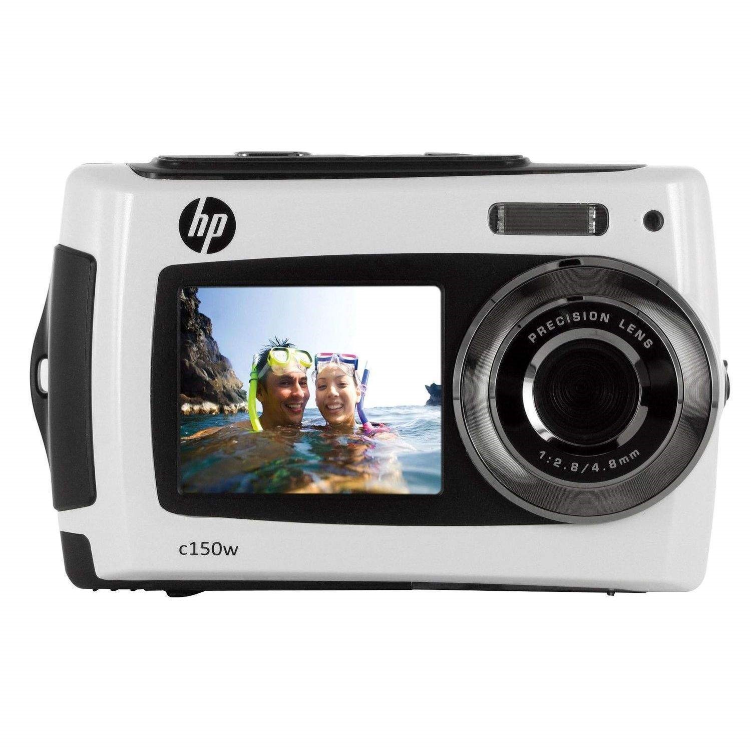 HP c150w Camera White 8MP 2.7 & 1.8 Dual LCD 4x digital zoom 3m Wtprf ...