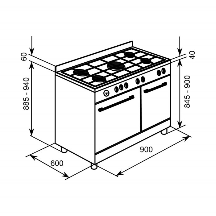 Baumatic BCG925SS Twin Cavity 90cm Gas Range Cooker Stainless Steel ...