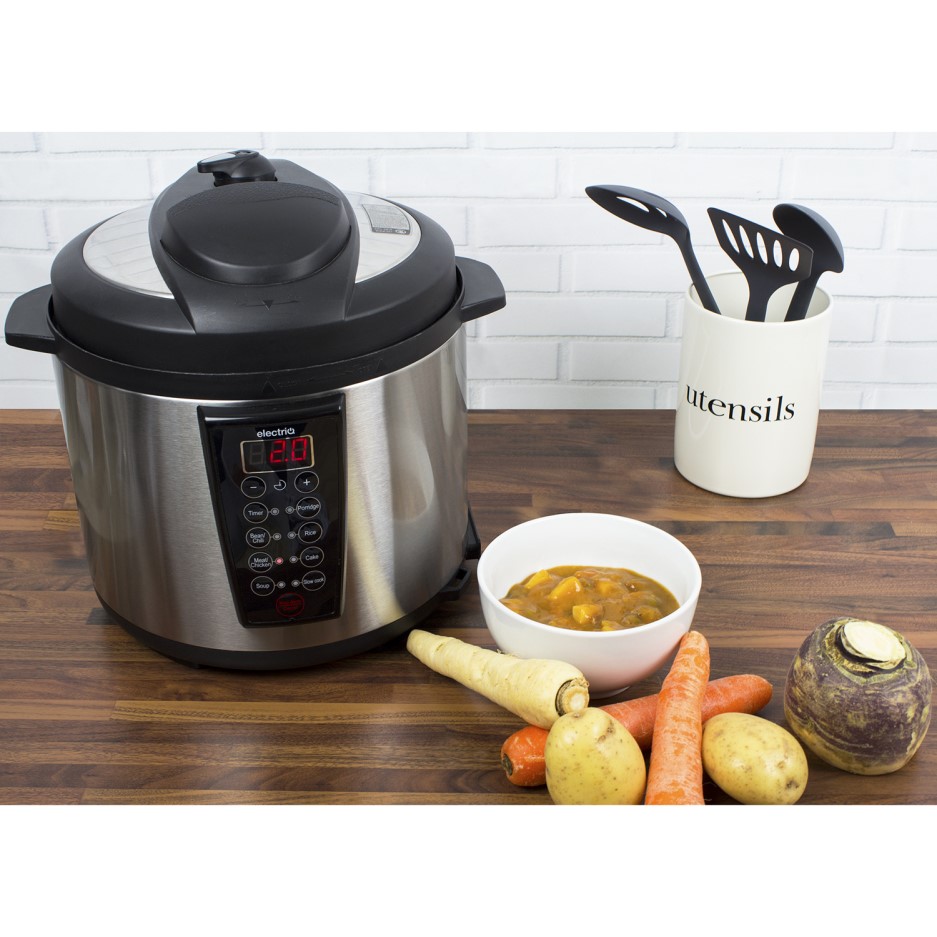 electriQ 6 litre 7-in-1 Electric Multifunction Pressure Cooker ...