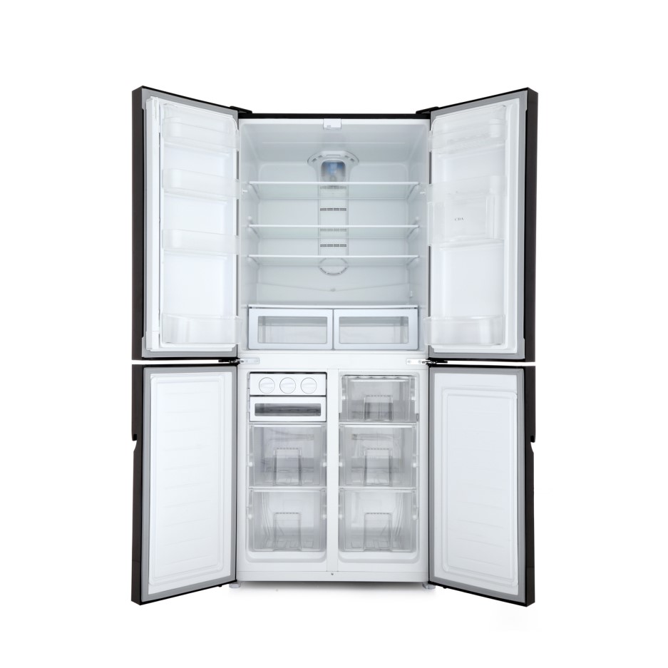 CDA PC88BL Freestanding Four Door Fridge Freezer Black | Appliances Direct