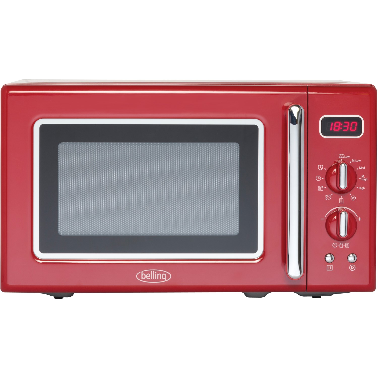 Belling FMR2080S 20L 800W Retro Design Freestanding Microwave in Red ...