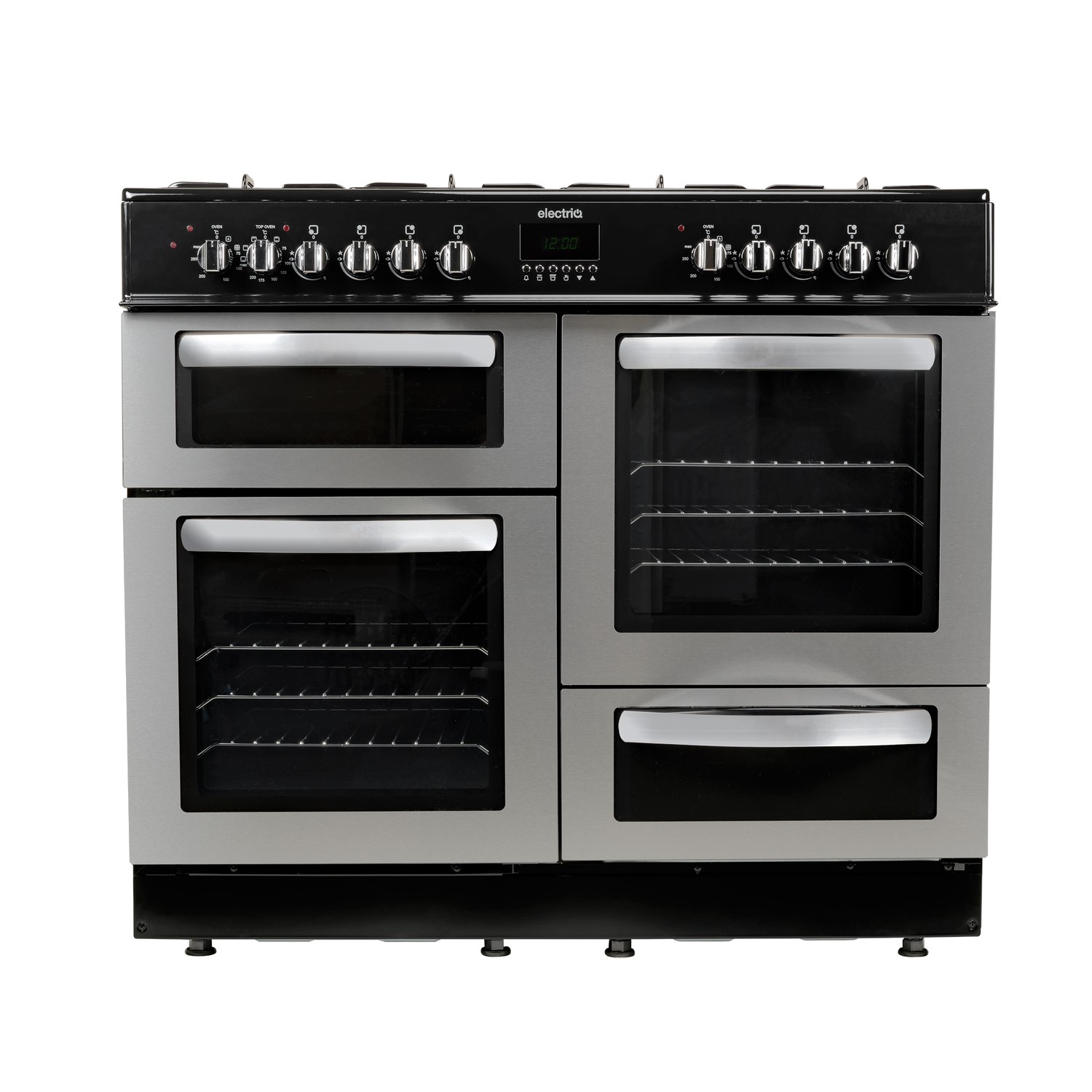 GRADE A2 - electriQ 100cm Dual Fuel Range Cooker - Stainless Steel ...