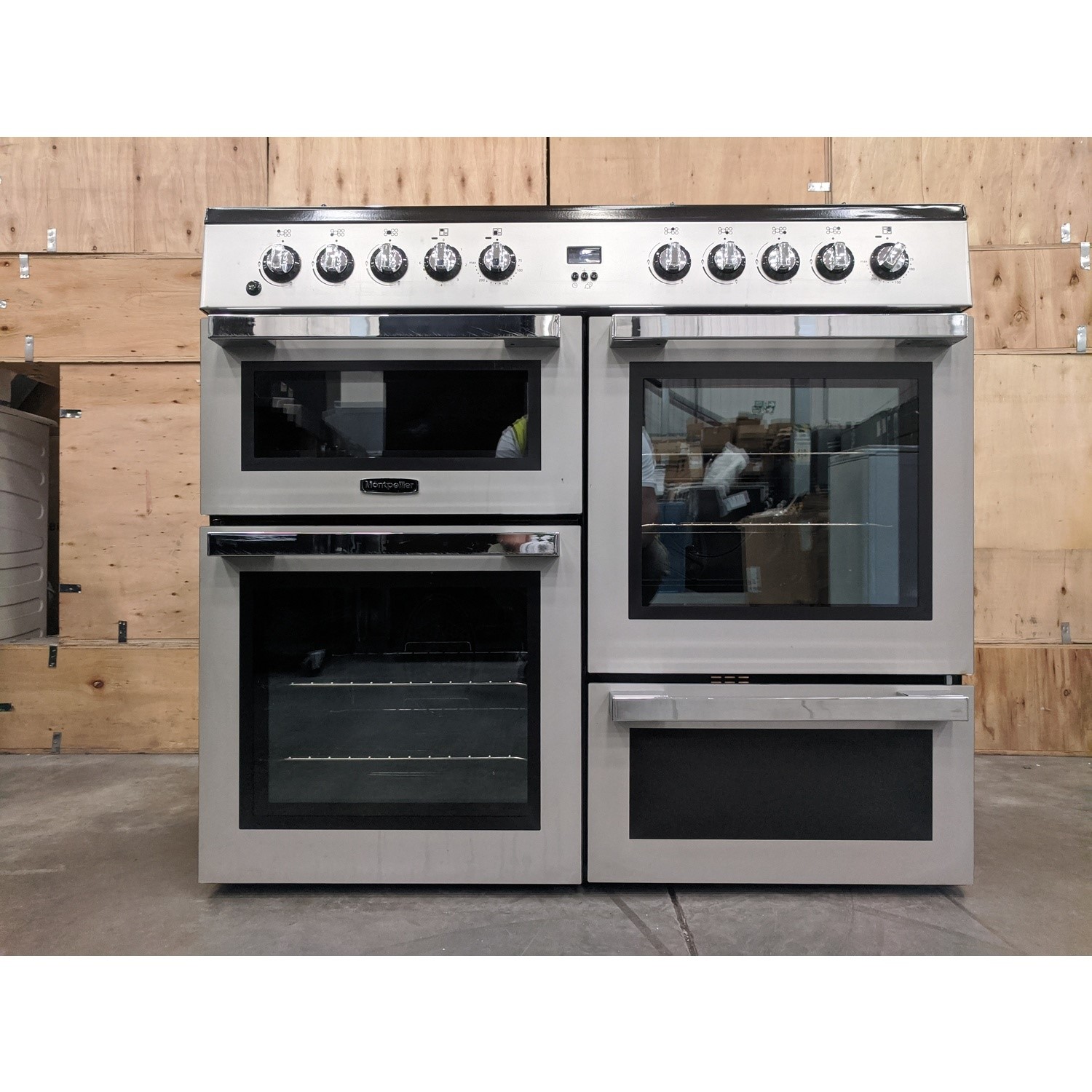 Refurbished Montpellier MDF100S 100cm Dual Fuel Range Cooker Silver ...