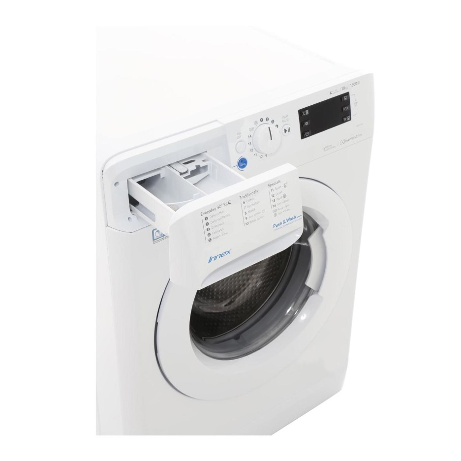 INDESIT BWE101684XW Innex 10kg 1600rpm Freestanding Washing Machine ...