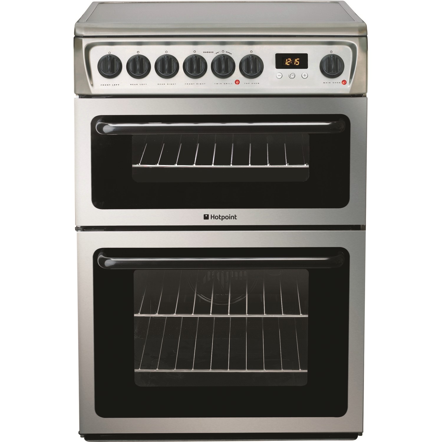 Hotpoint 60cm Double Oven Electric Cooker - Stainless Steel HAE60X ...