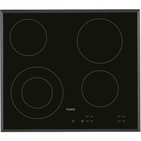 AEG 3000 Series 60cm 4 Zone Ceramic Hob with Dual Ring Zone HK624010FB ...