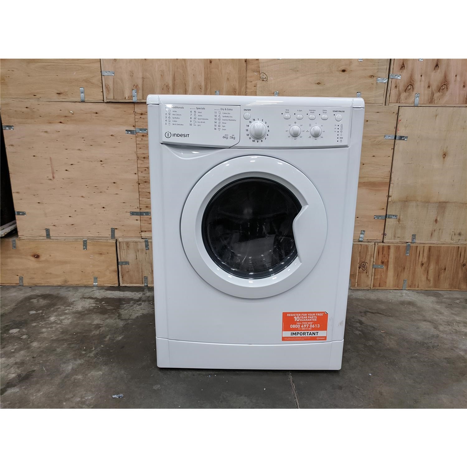 Refurbished Indesit IWDC65125UKN Freestanding 6/5KG 1200 Spin Washer ...