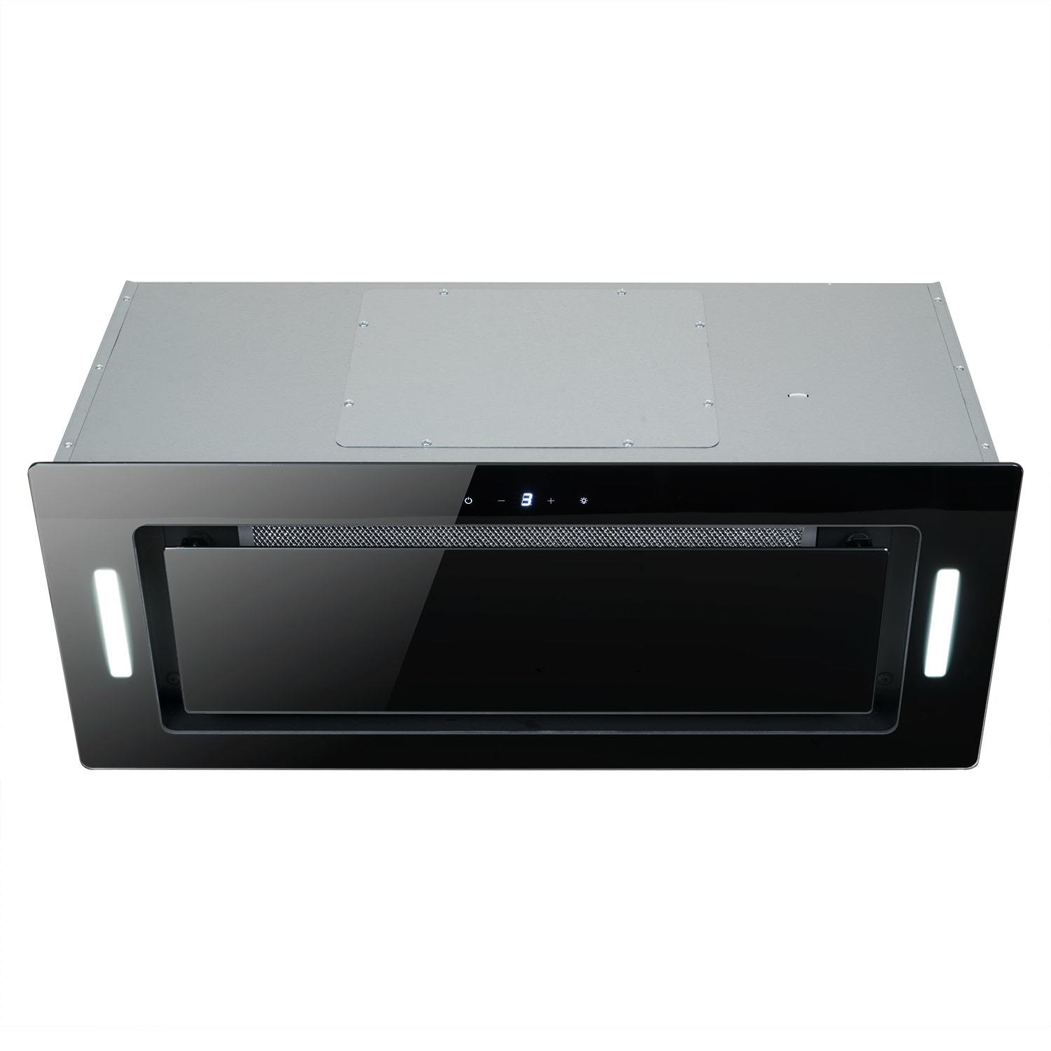 electriQ 72cm Glass Canopy Cooker Hood - Black EIQ72GBLCAN | Appliances ...