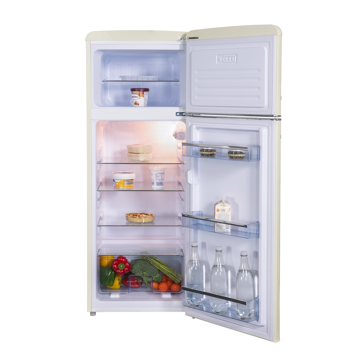 electriQ 204 Litre 80/20 Retro Freestanding Fridge Freezer - Cream ...
