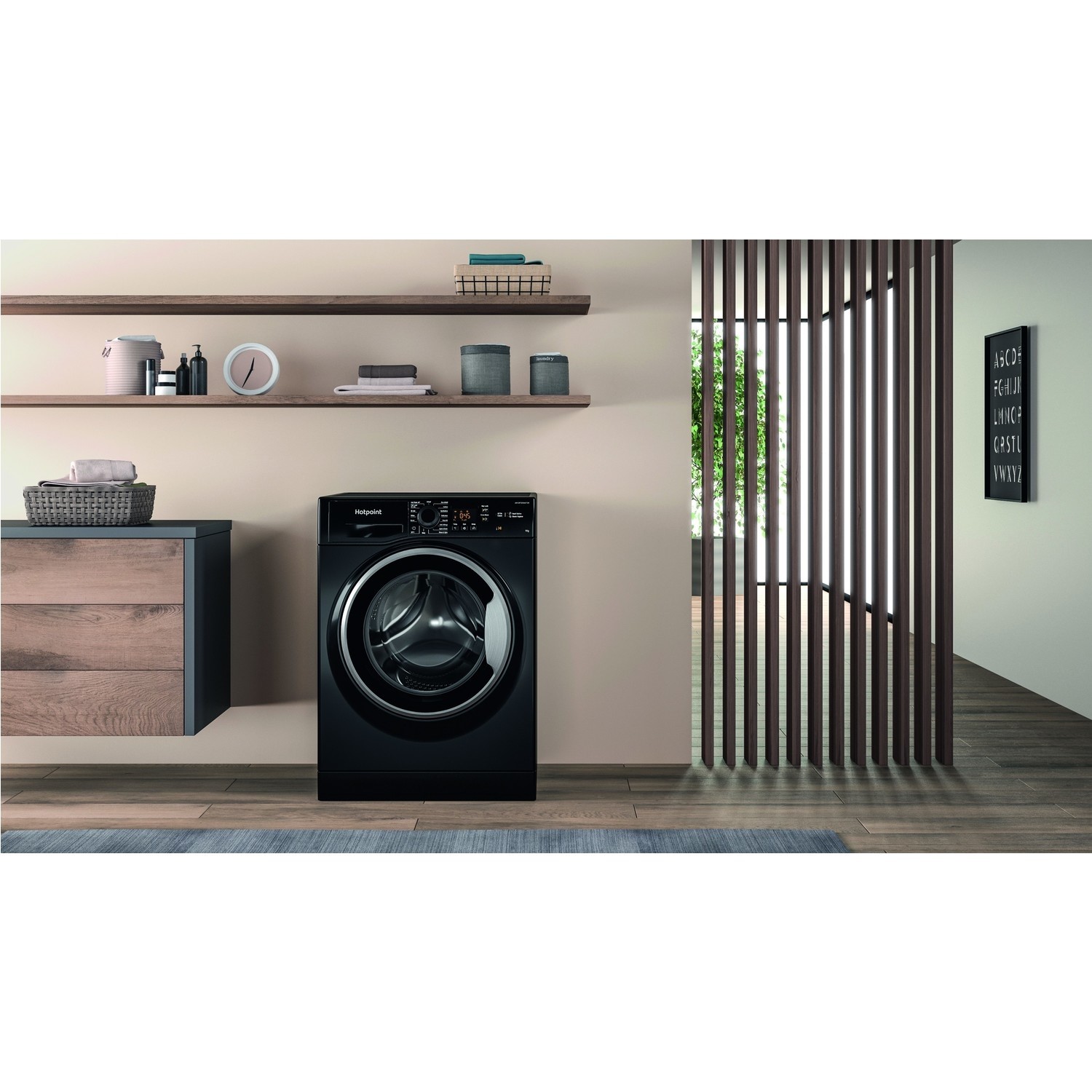 Hotpoint Anti-stain 9kg 1600rpm Washing Machine - Black NSWM965CBSUKN ...
