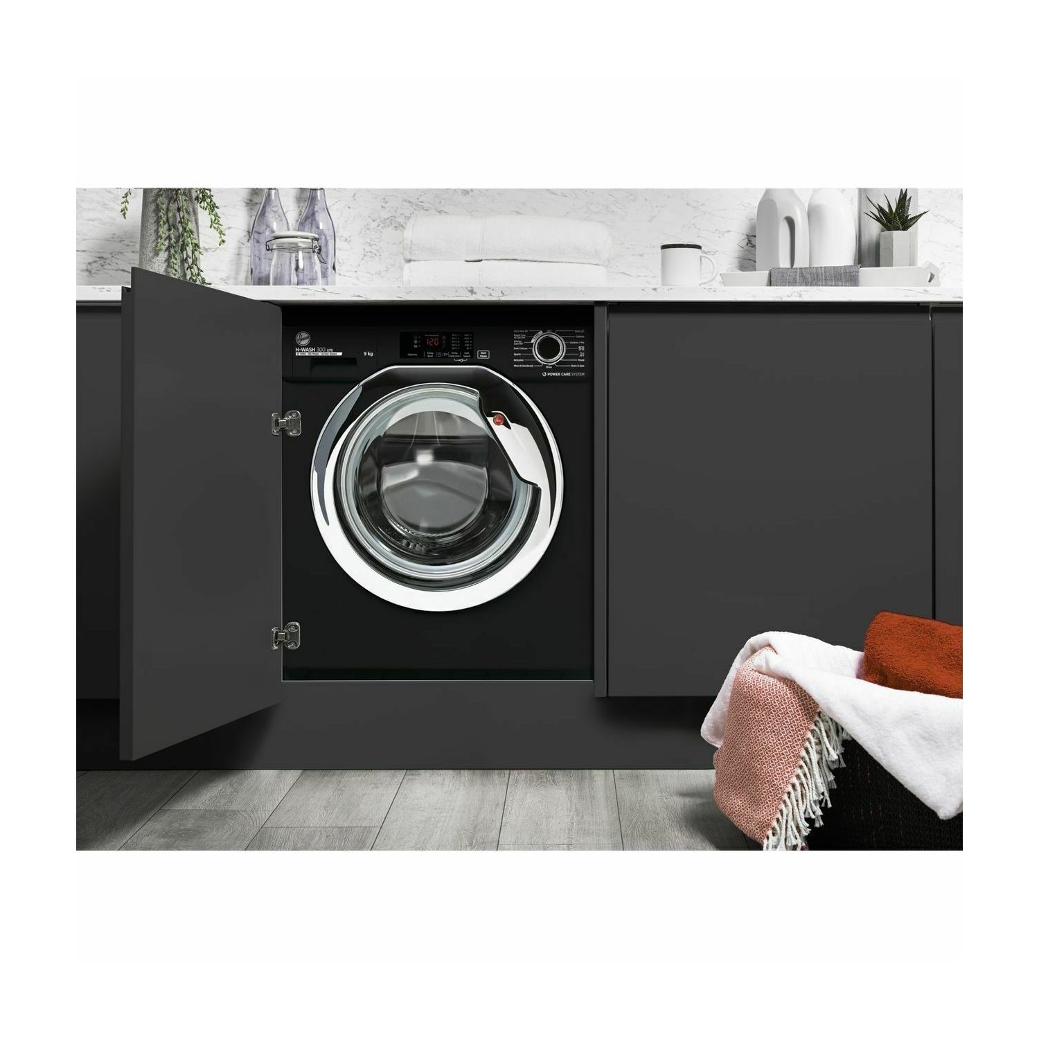 Hoover WASH 300 9kg 1400rpm Integrated Washing Machine - Black ...
