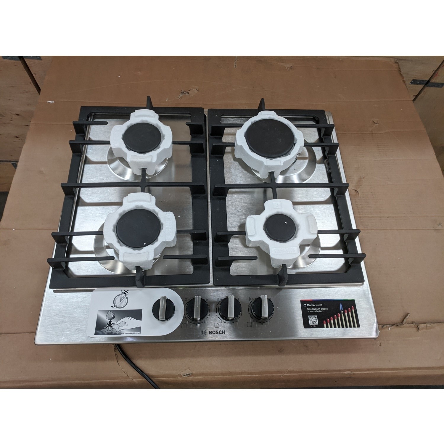 Refurbished Bosch Series 6 PCP6A5B90 58.2cm 4 Burner Gas Hob Stainless ...
