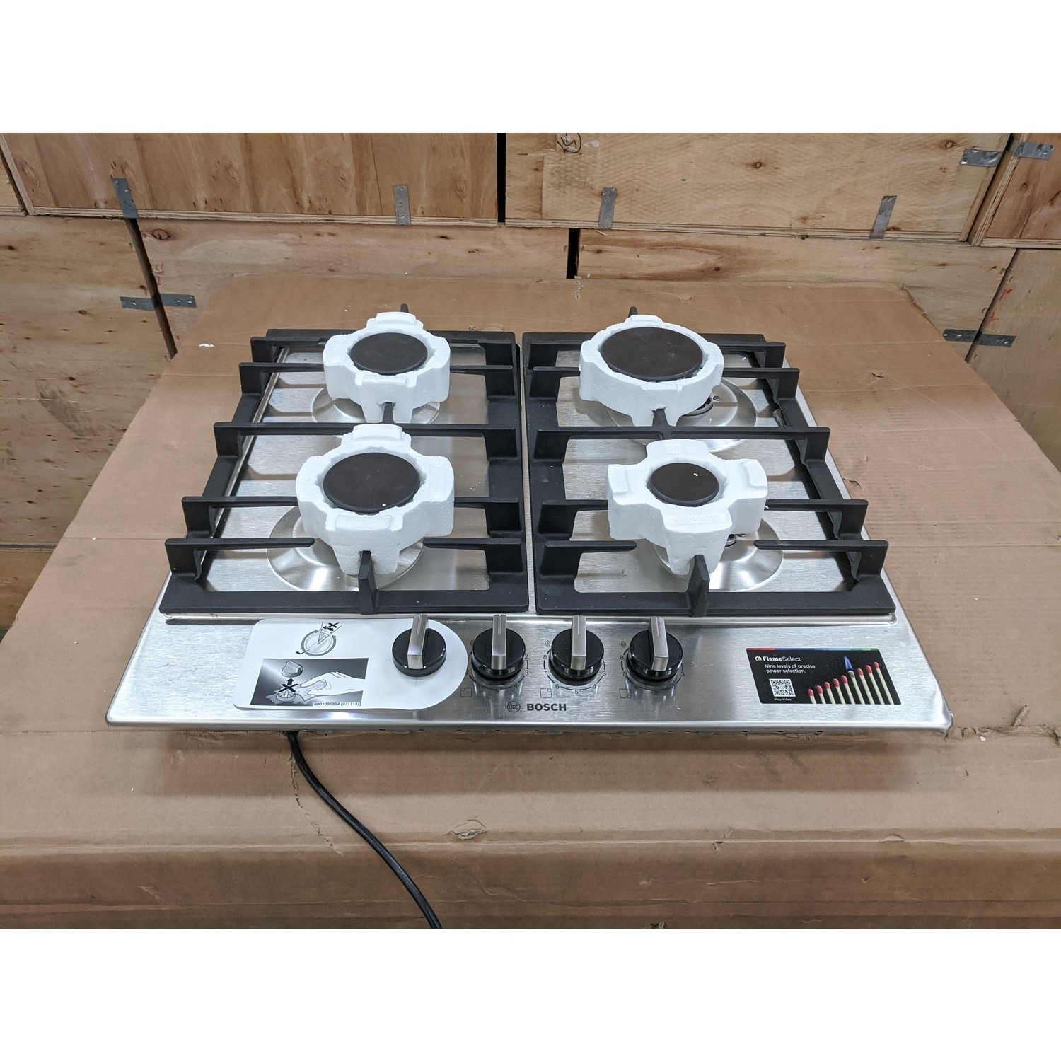 Refurbished Bosch Series 6 PCP6A5B90 58.2cm 4 Burner Gas Hob Stainless ...