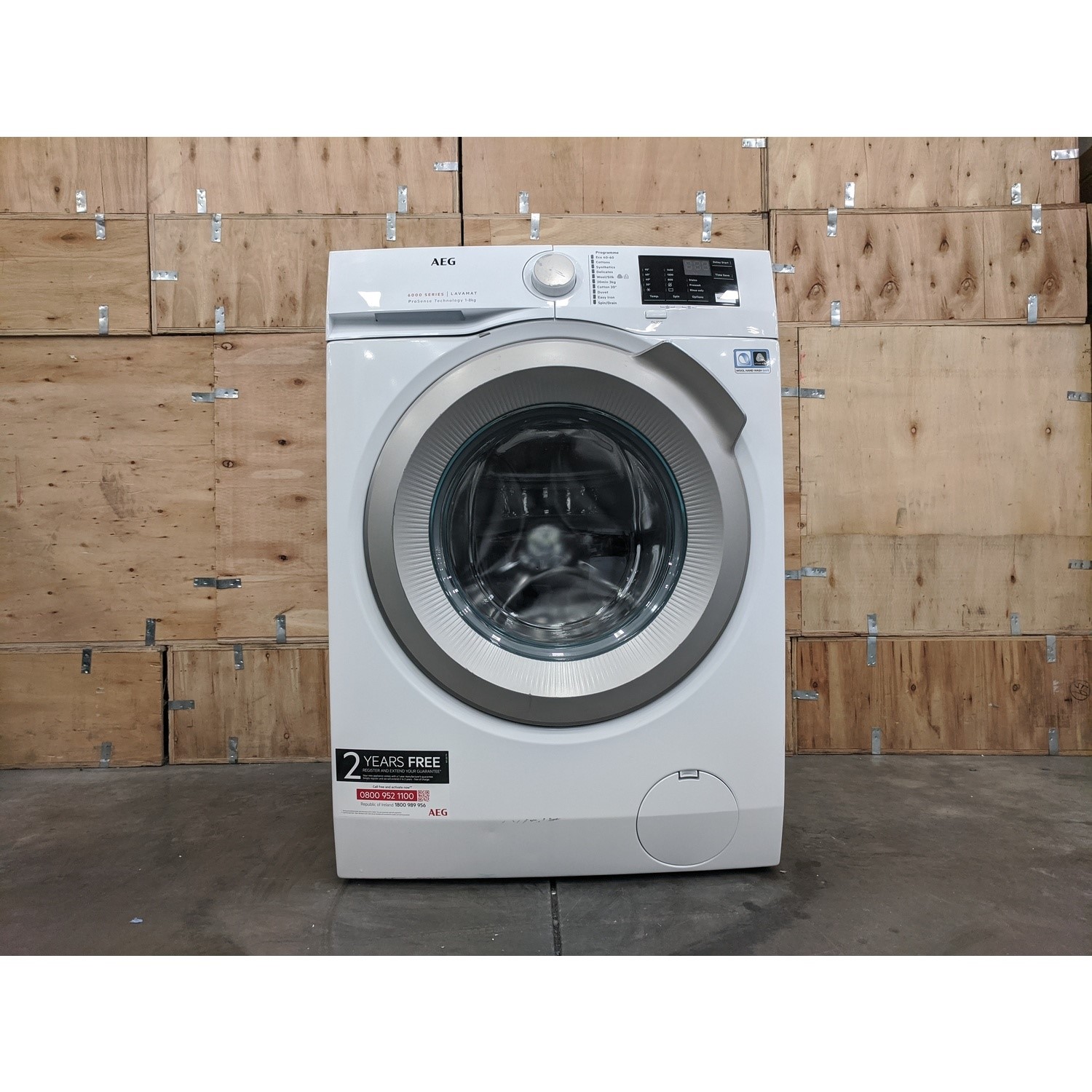 Refurbished AEG 6000-Series ProSense L6FBJ842P Freestanding 8KG 1400 ...