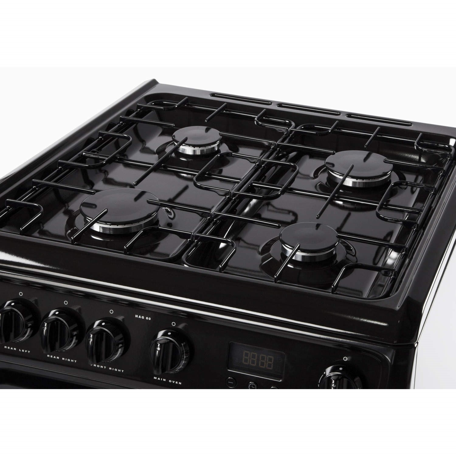 Hotpoint 60cm Double Oven Gas Cooker - Black HAG60K | Appliances Direct