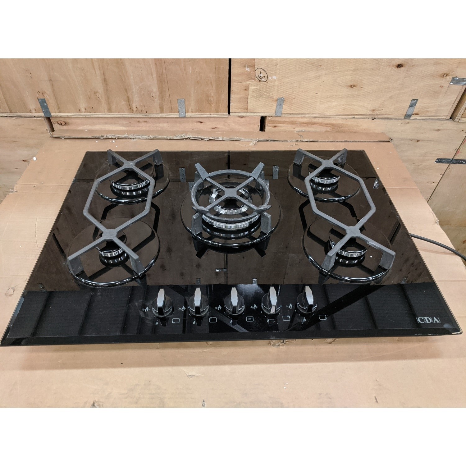 Refurbished CDA HVG720BL 70cm 5 Burner Gas Hob Black 78229627/1/A1 ...