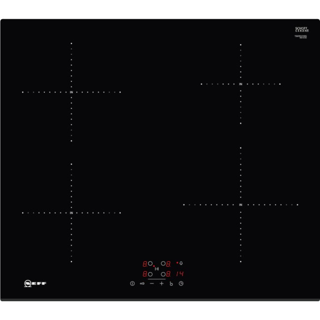 Neff N50 60cm 4 Zone Induction Hob with Bevelled Front Edge T36FB41X0G ...