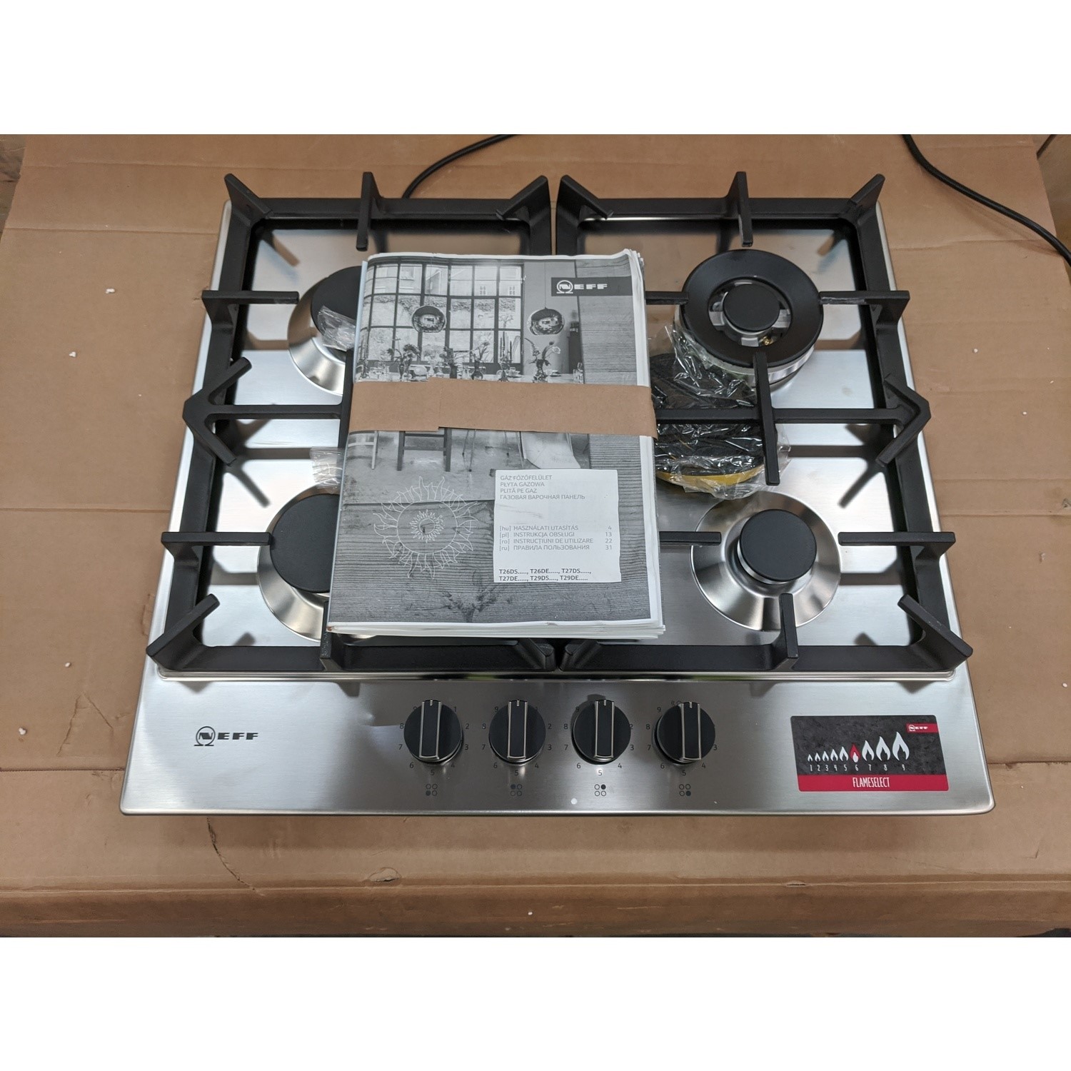 Refurbished Neff N70 T26DS59N0 60cm 4 Burner Gas Hob Stainless Steel ...