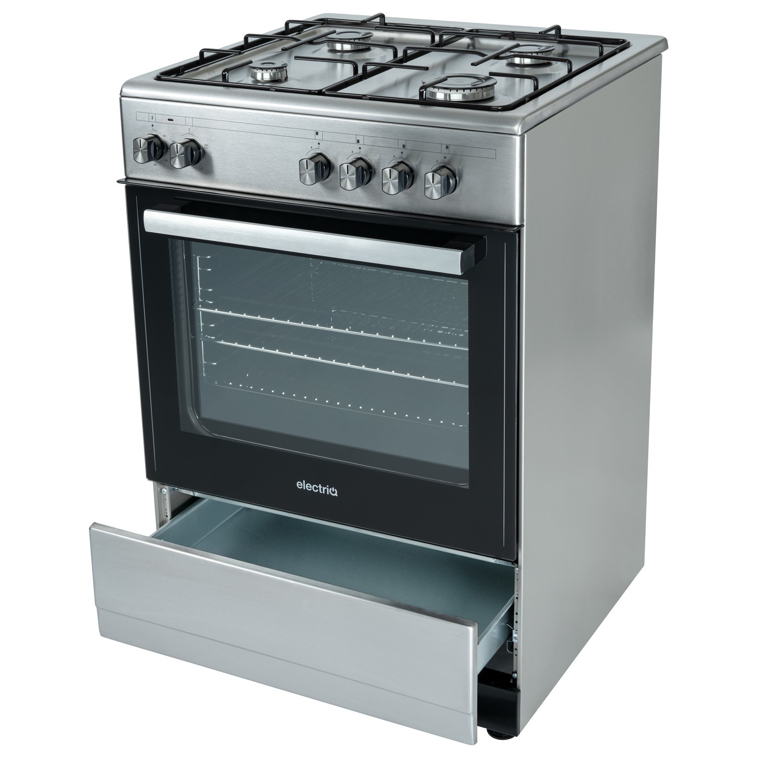 electriQ 60cm Dual Fuel Cooker - Stainless Steel EQDFSC60A | Appliances ...